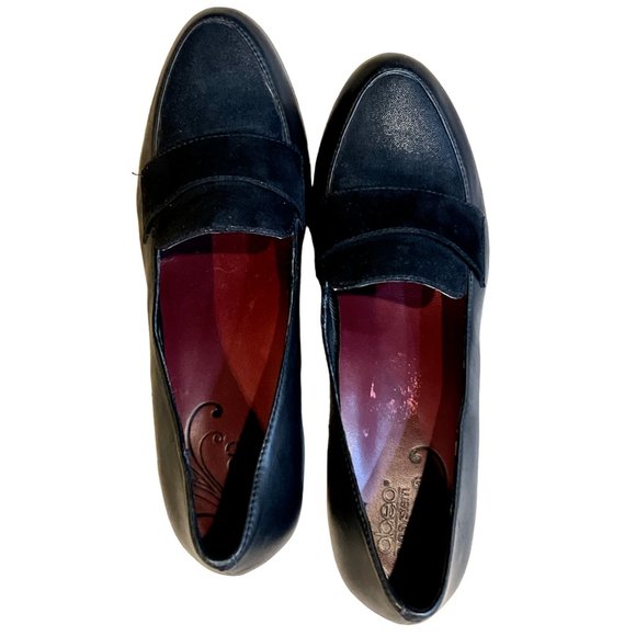 Abeo | Shoes | Abeo Black Leather Loafer 2 Heel Pump Shoes Size Narrow ...